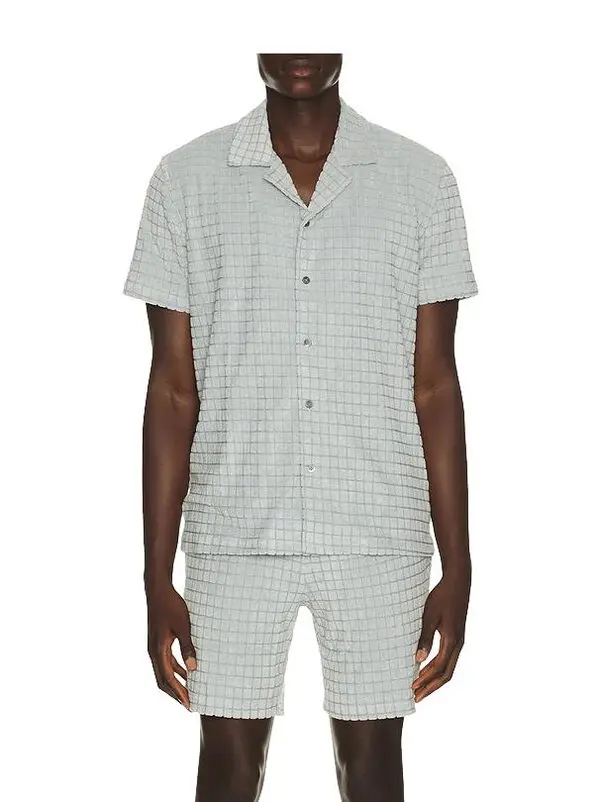 Rails Maverick Camp Collared Shirt In Slate - Silverline Blue Grid