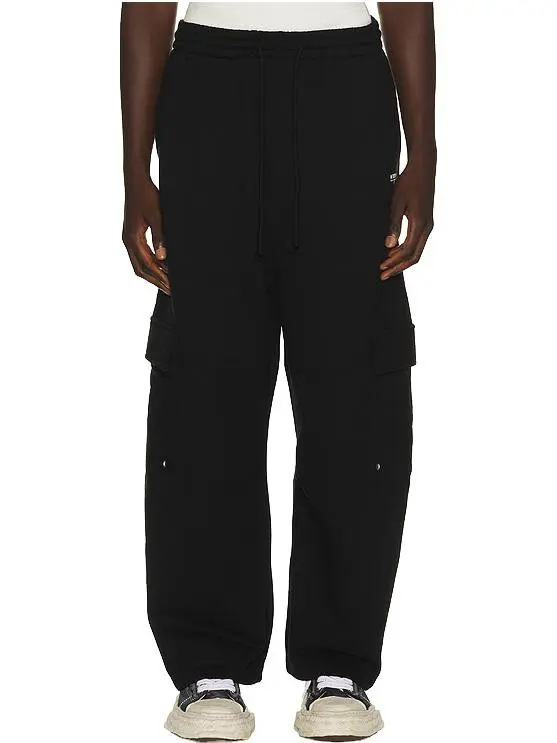 We11Done Wide Fit Cargo Pants - Black