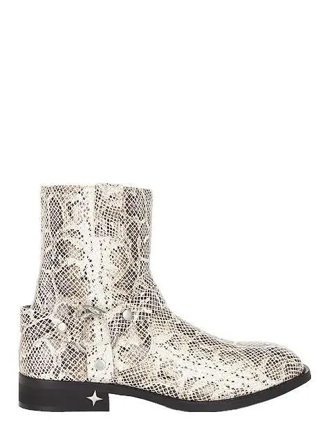 DUKE + DEXTER Harley Biker Boots - Snake Skin