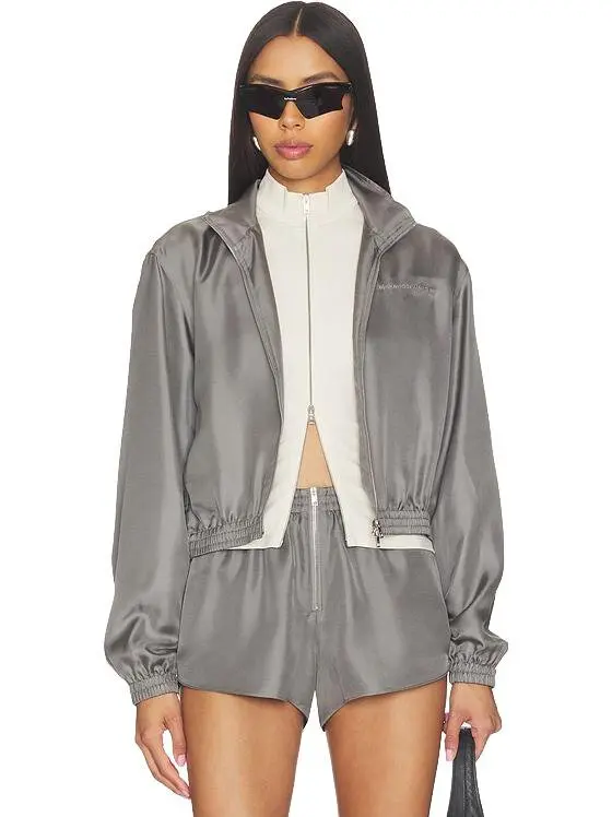 Alexander Wang Cropped Track Jacket - Steel Grey
