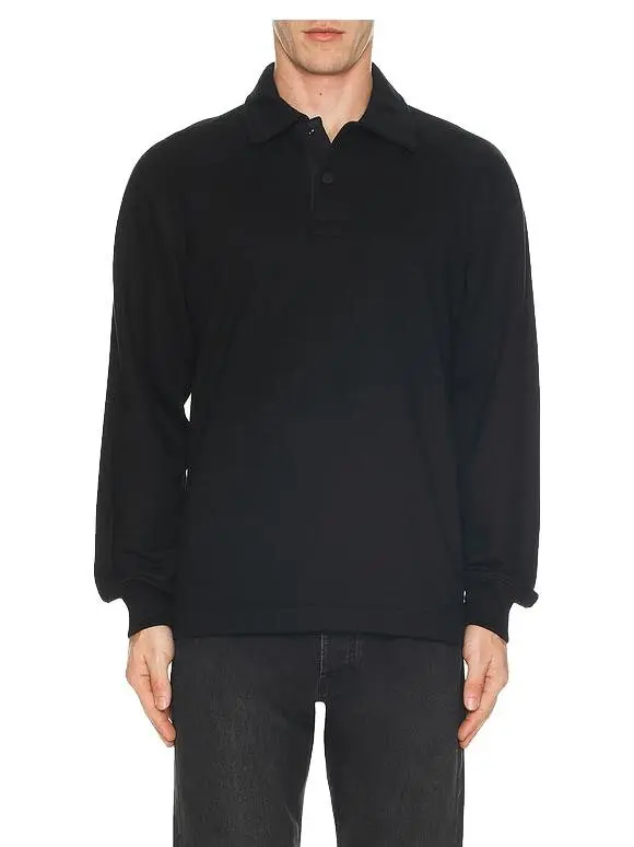 Reigning Champ Midweight Terry Rugby Sweater - Black