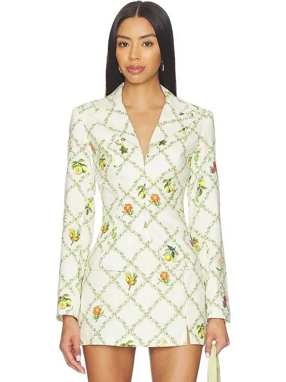 Amanda Uprichard Alana Jacket - Trellis Print