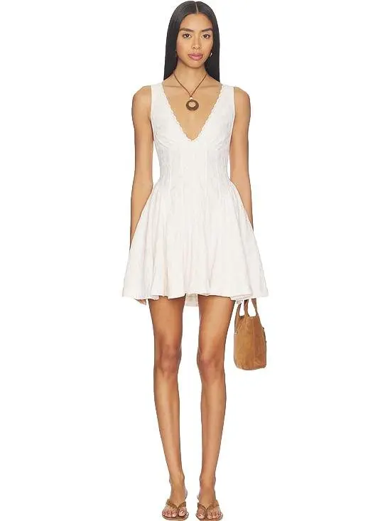 Free People Can't Help It Mini Dress - Champagne Sugar