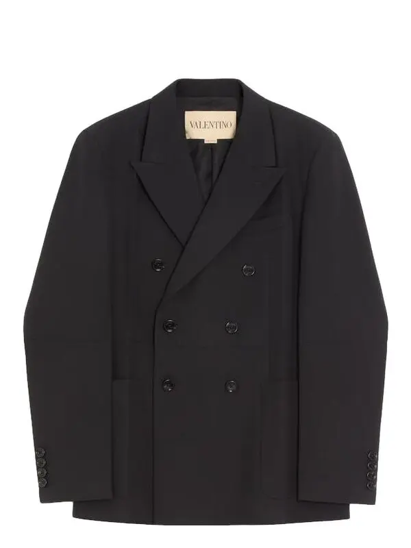 Valentino Garavani Double-breasted Wool Jacket - Black