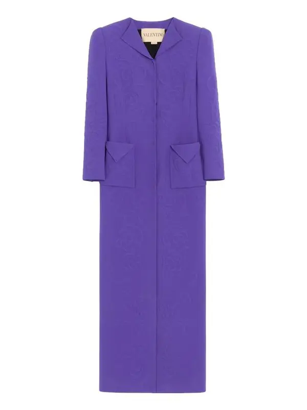Valentino Garavani Embroidered Cady Satin Coat - Purple