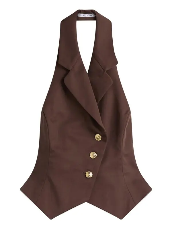 TOLU COKER Halter Waistcoat - Brown
