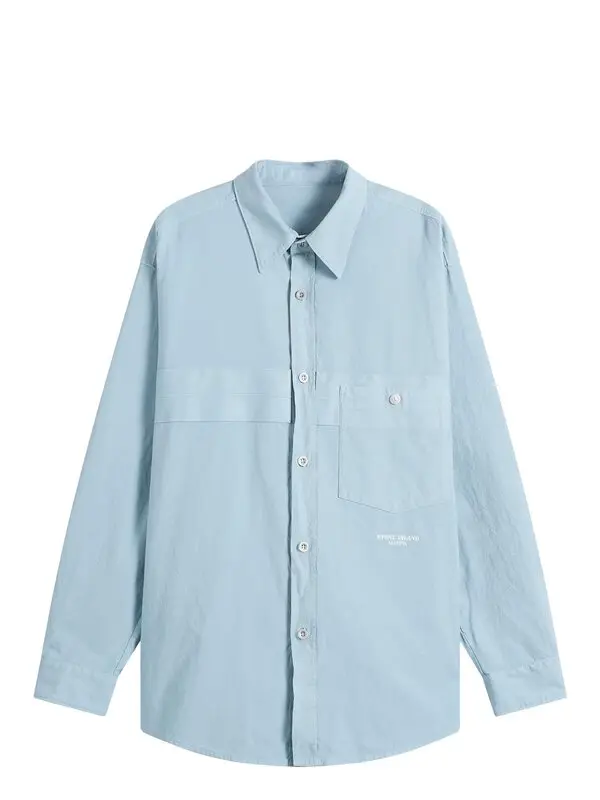 Stone Island Marina Cotton Nylon Panama Overshirt - Dust Blue