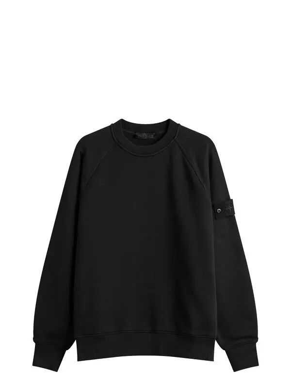 Stone Island Ghost Heavy Fleece Crew Neck Sweatshirt - Black