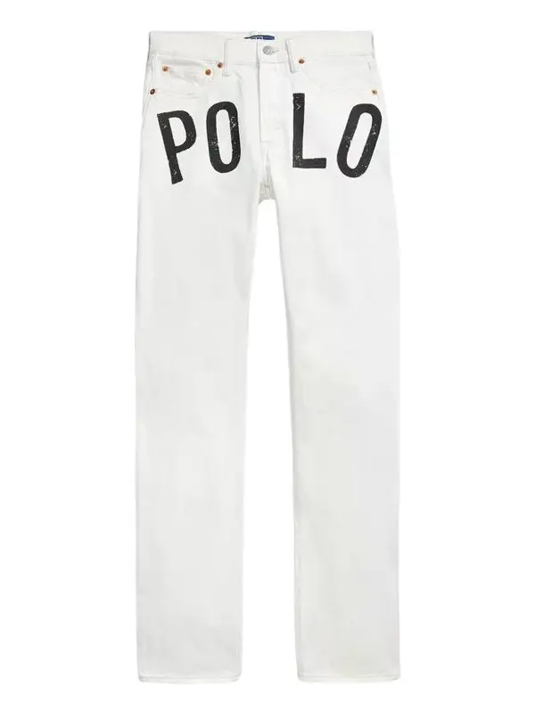 Polo Ralph Lauren Straight Print Trousers - White