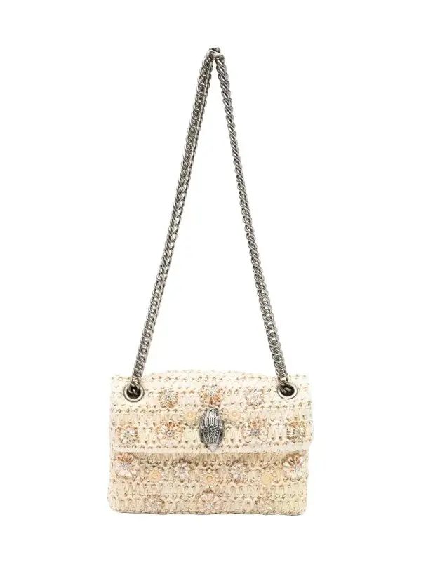 Kurt Geiger Mini Kensington Crystal-embellished Shoulder Bag - Neutrals