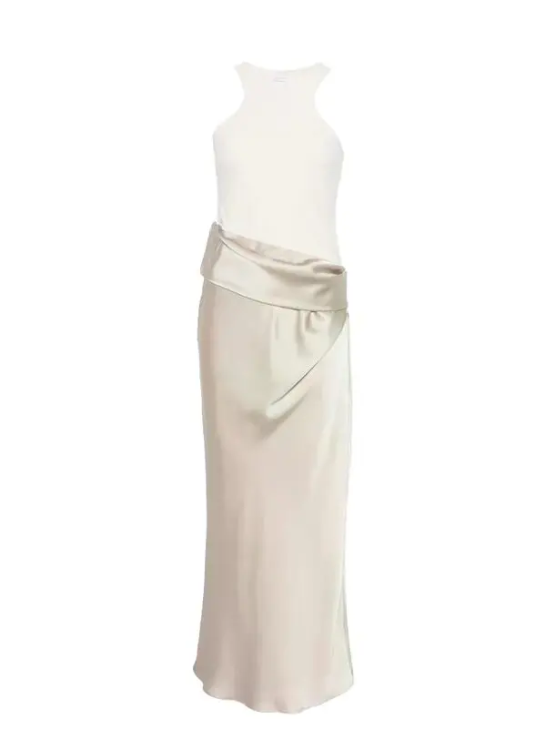 Patrizia Pepe Maxi Ruffled Dress - Neutrals