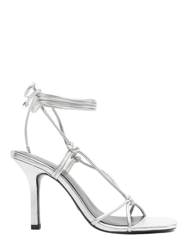 Patrizia Pepe Square-toe High Heel Sandals - Silver