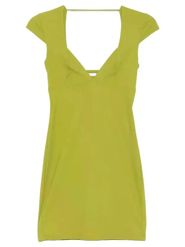 Patrizia Pepe Mini Sweetheart-neck Jersey Dress - Green