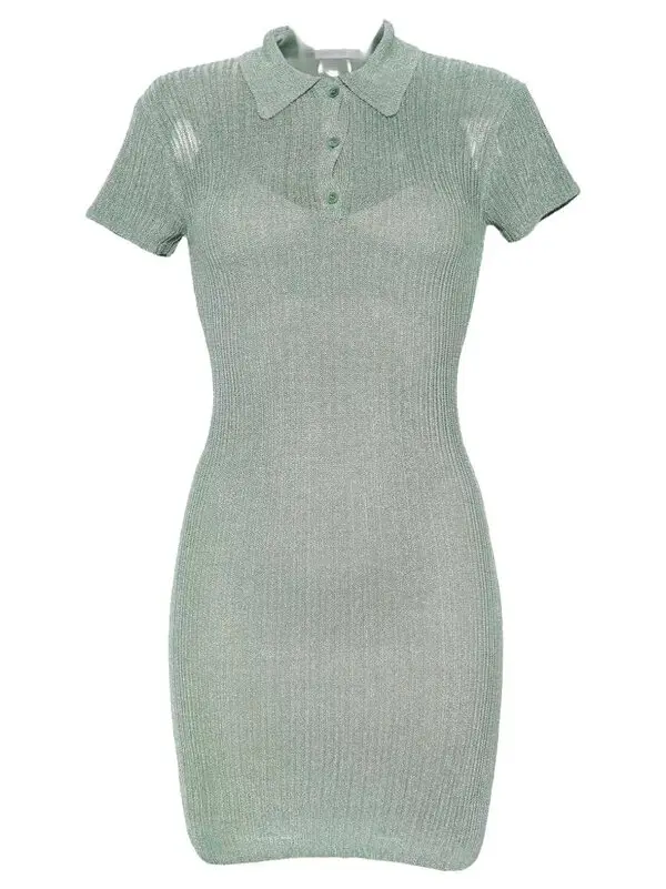 Patrizia Pepe Knitted Polo Dress - Green
