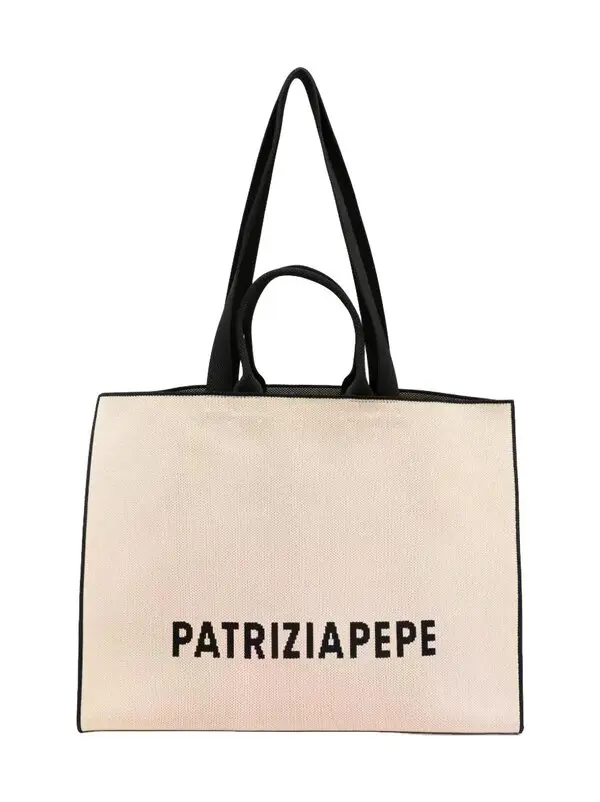 Patrizia Pepe Logo-intarsia Tote - Neutrals