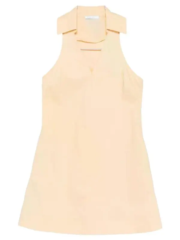 Patrizia Pepe V-neck Cotton Mini Dress - Yellow