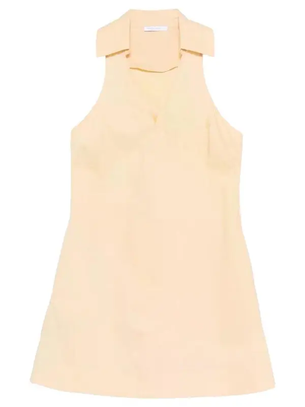 Patrizia Pepe V-neck Cotton Mini Dress - Yellow
