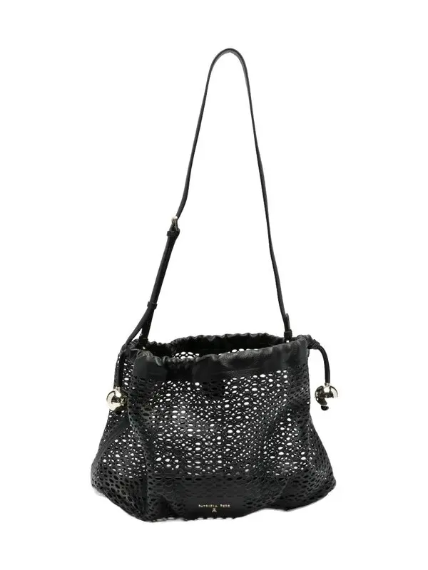 Patrizia Pepe Perforated Shoulder Bag - Black