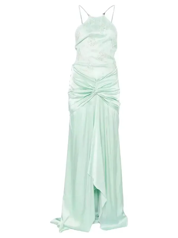 Patrizia Pepe Maxi Dress With Jewel Insert - Green