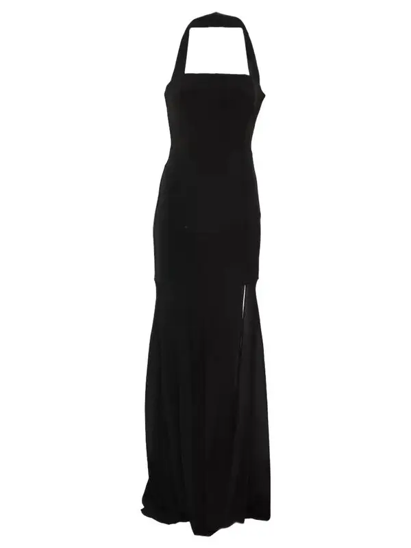 Patrizia Pepe Maxi Bustier Halter Dress - Black