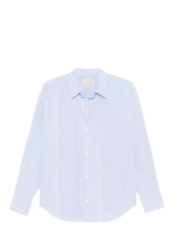 MC2 SAINT BARTH Striped Embroidered Shirt - Blue