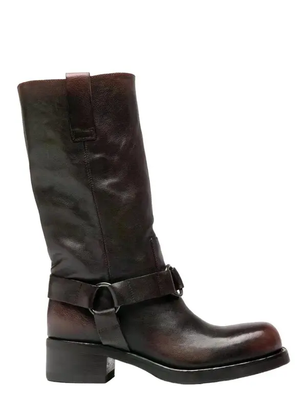 Officine Creative Dana 004 Leather Biker Boots - Brown