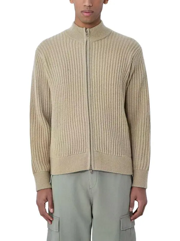 StÜssy Ribbed-knit Zip-up Cardigan - Neutrals