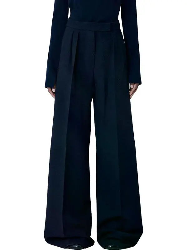 Max Mara High-waisted Pleated Palazzo Pants - Blue