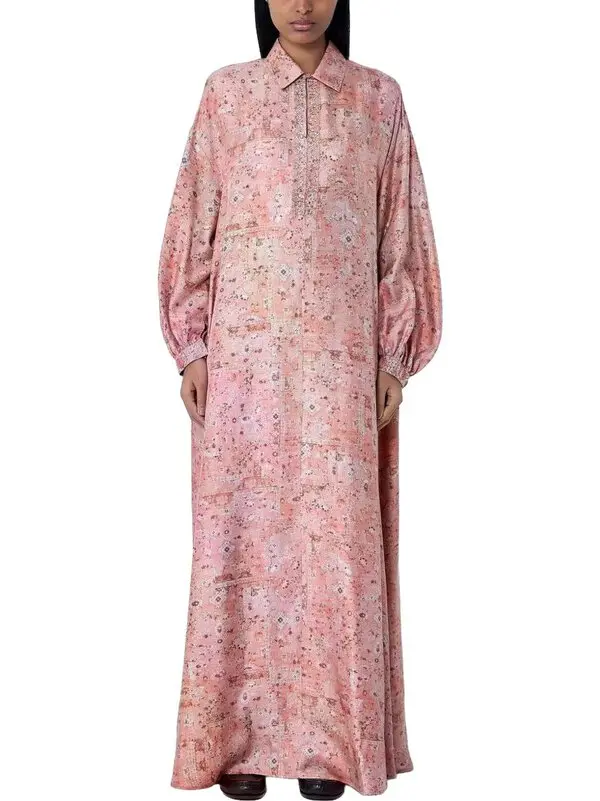 Max Mara Button-placket Maxi Dress - Pink