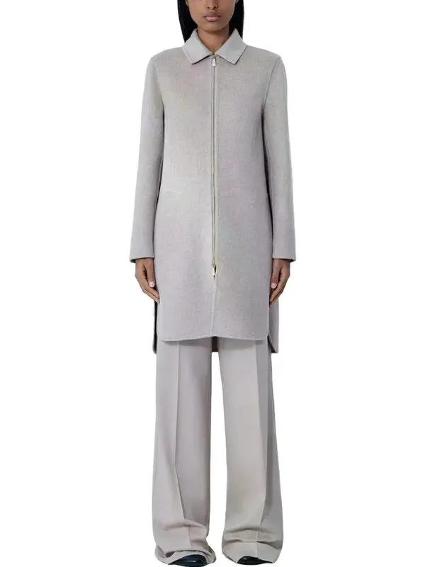 Max Mara Zipped Collared Coat - Neutrals