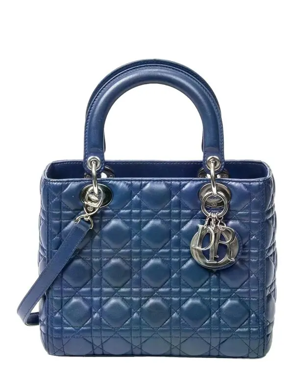 Dior Medium Lady Zip Handle Bag - Blue
