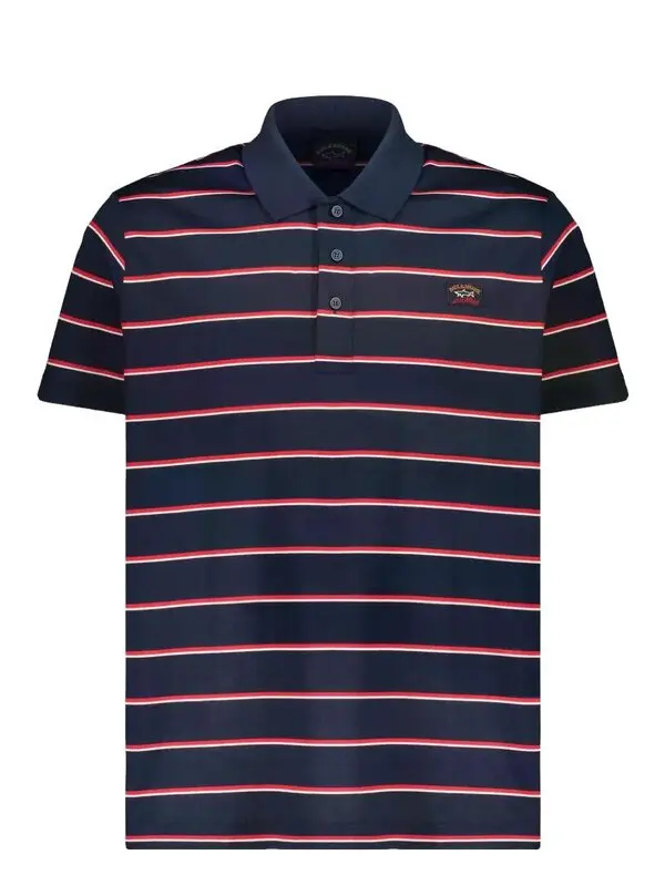 Paul & Shark Striped Short-sleeve Polo Shirt - Blue