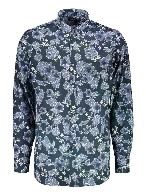 Paul & Shark Floral Button Shirt - Blue
