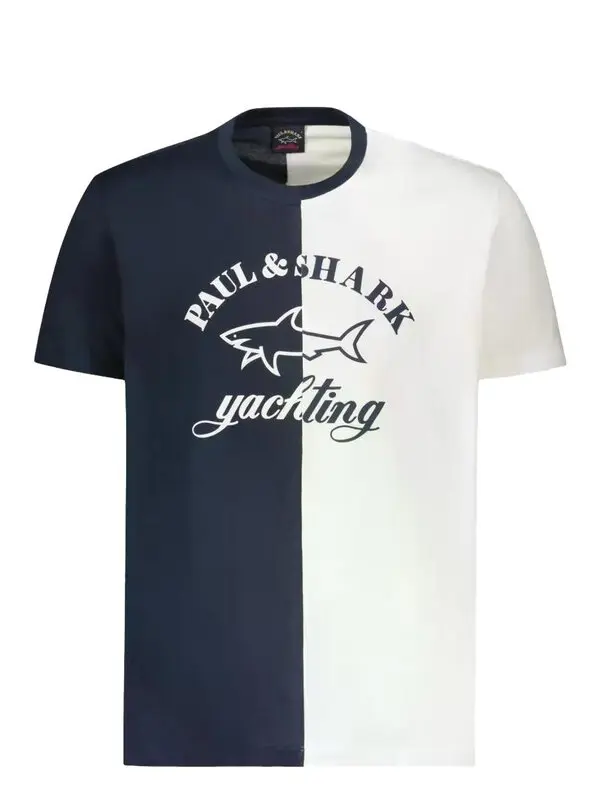 Paul & Shark Logo-print Colourblock T-shirt - Blue