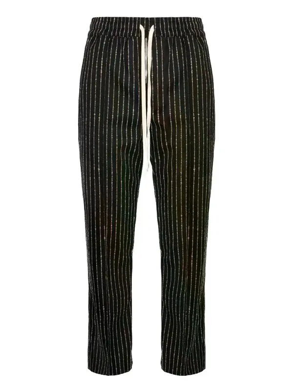 HAMZA Striped Trousers - Black