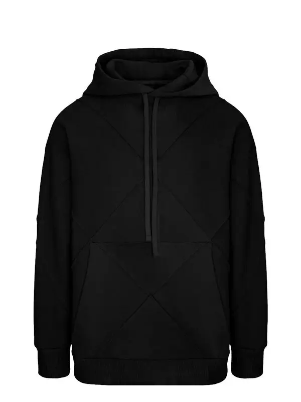 HAMZA Diamond Stitched Hoodie - Black
