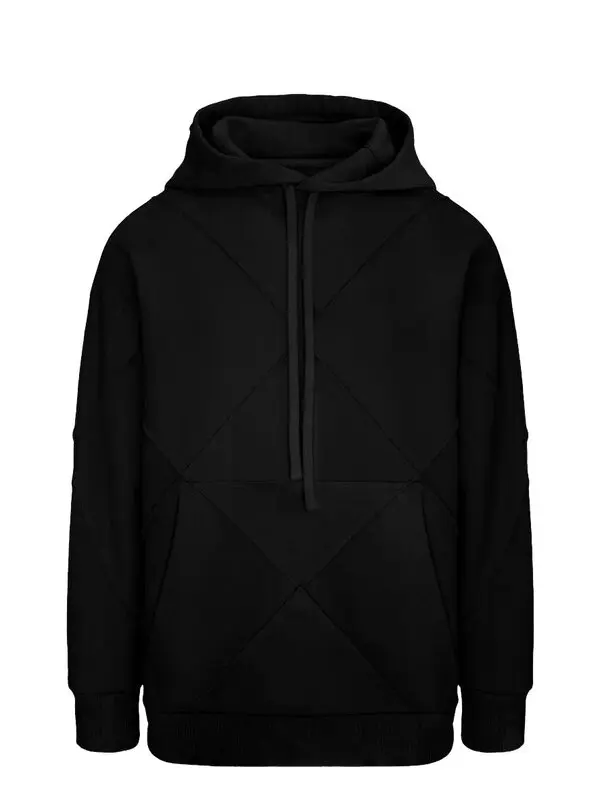 HAMZA Diamond Stitched Hoodie - Black