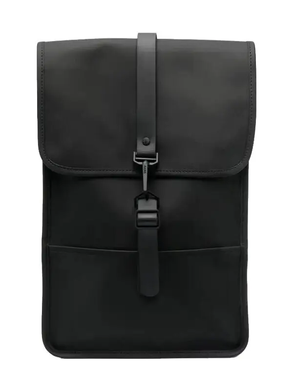 Rains Buckle-strap Backpack - Black