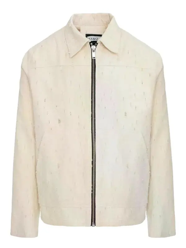 HAMZA Ten Distressed Overshirt - Neutrals