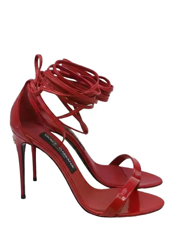 Dolce & Gabbana Wrap-around Leather Sandals - Red