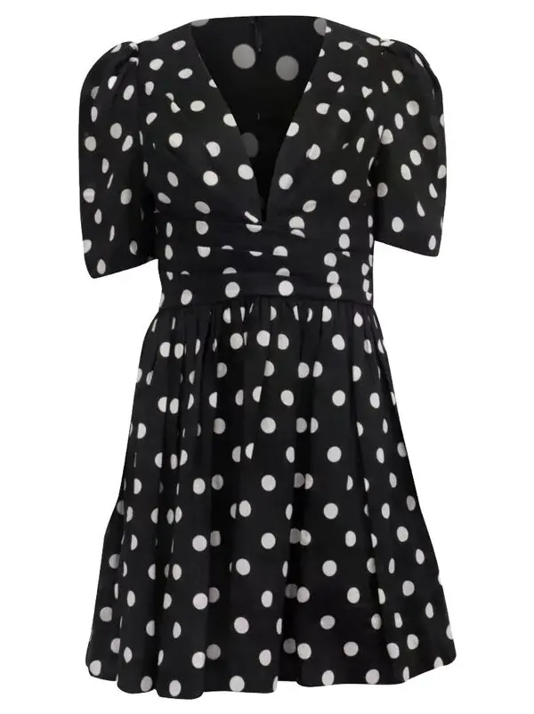 Zimmermann Polka-dot Linen Dress - Black