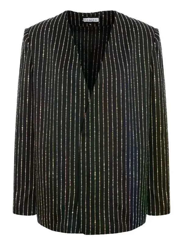 HAMZA 247 Striped Blazer - Black