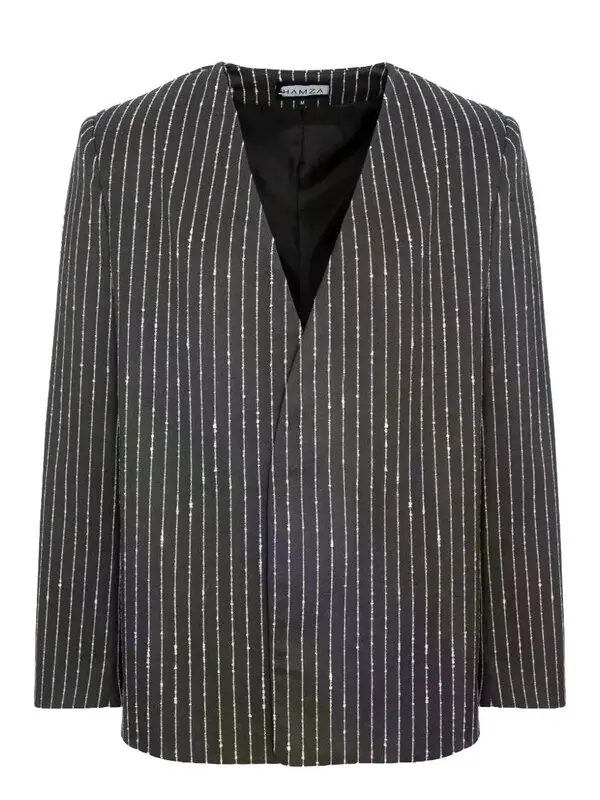 HAMZA 247 Striped Blazer - Grey