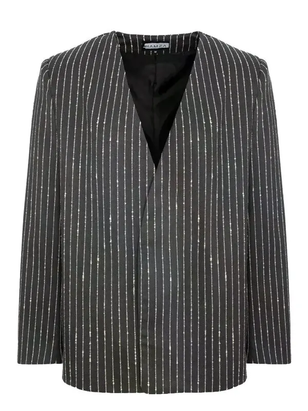 HAMZA 247 Striped Blazer - Grey
