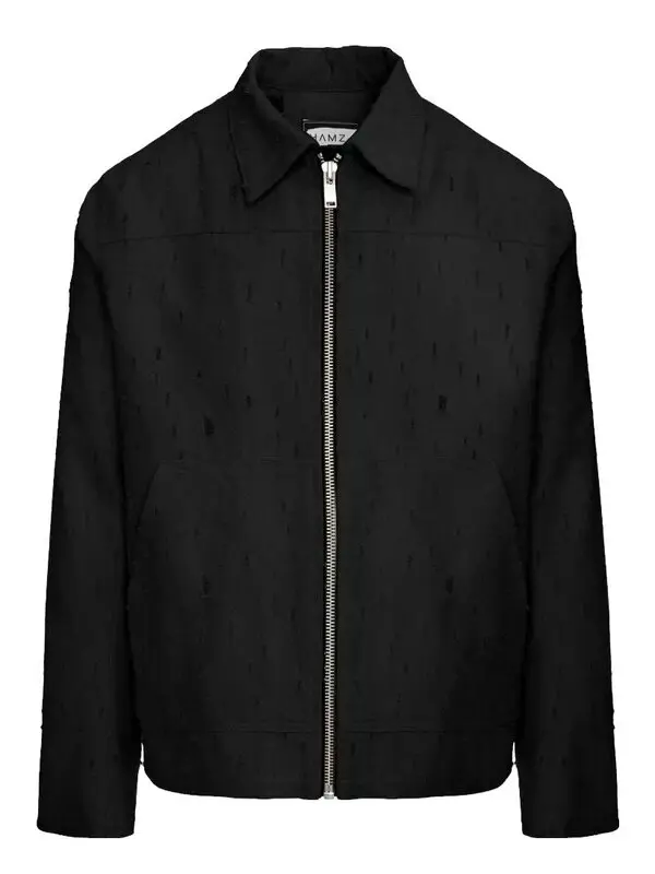 HAMZA Ten Distressed Overshirt - Black