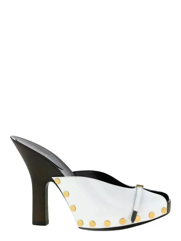 Versace Sassi Patent Clogs - White
