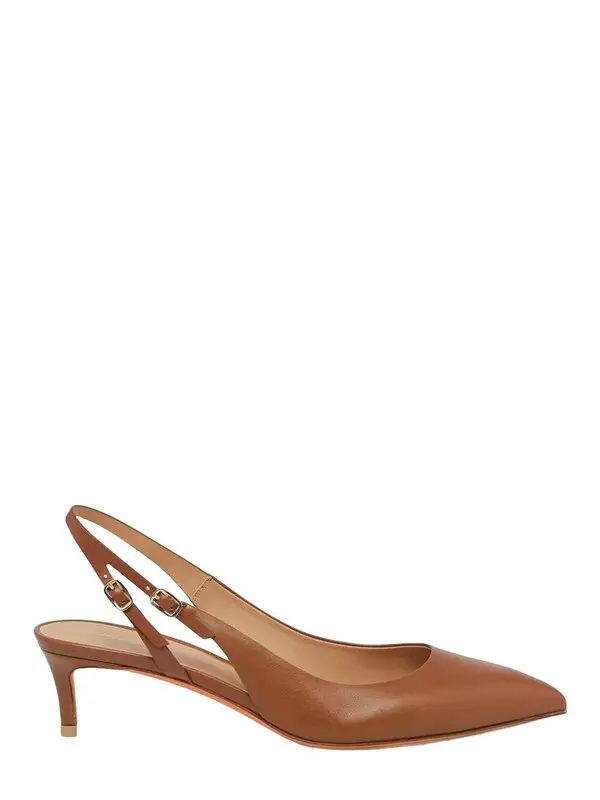 Santoni Audrey Pointed-toe Slingback Pumps - Brown