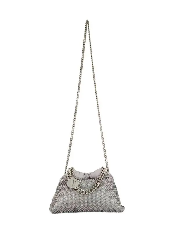 Stella McCartney Mini Falabella Crystal-mesh Shoulder Bag - Silver