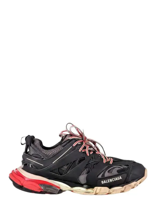 Balenciaga Layered Lace-up Sneakers - Black