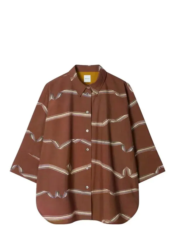 Paul Smith Signature Stripe Button-up Shirt - Brown